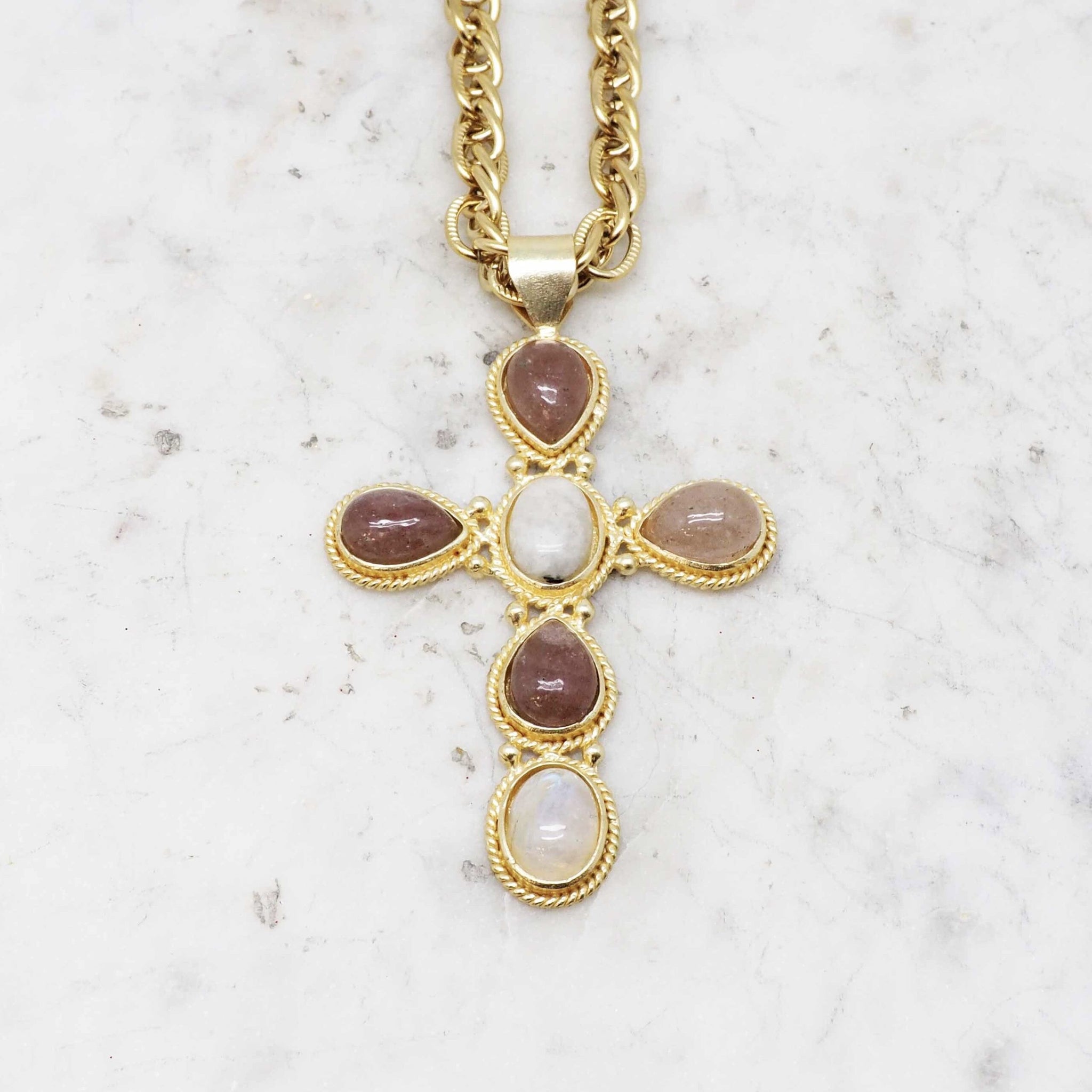 Faith - Collier Quartz Fraise